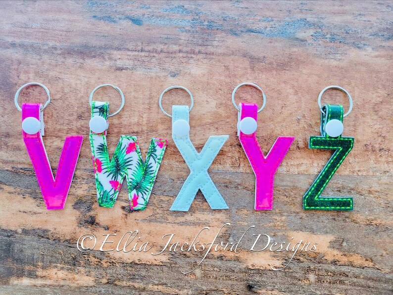 Alphabet Keyfob Embroidery Design BUNDLE - Etsy