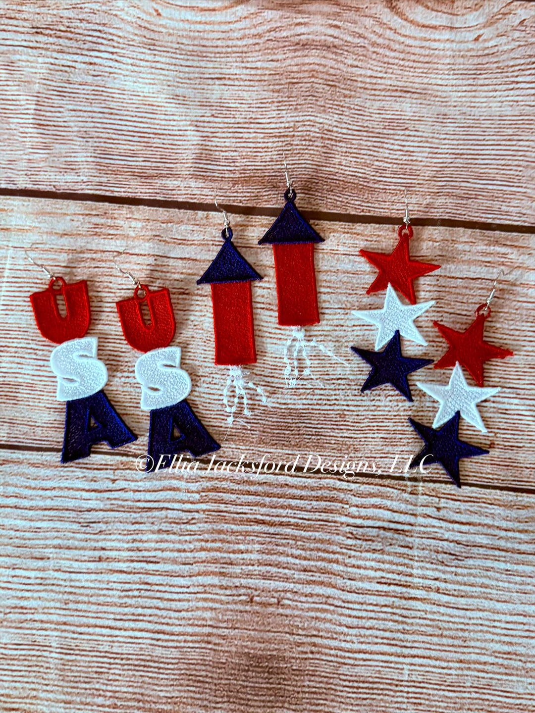 FSL Americana Earring Embroidery Design Bundle - Etsy