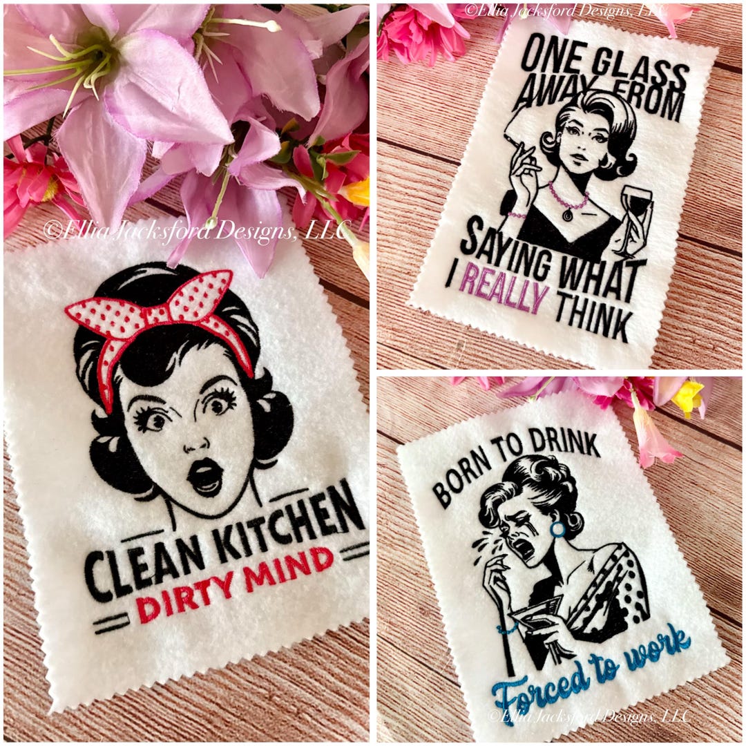Retro Embroidery Design SET OF 3 - Etsy