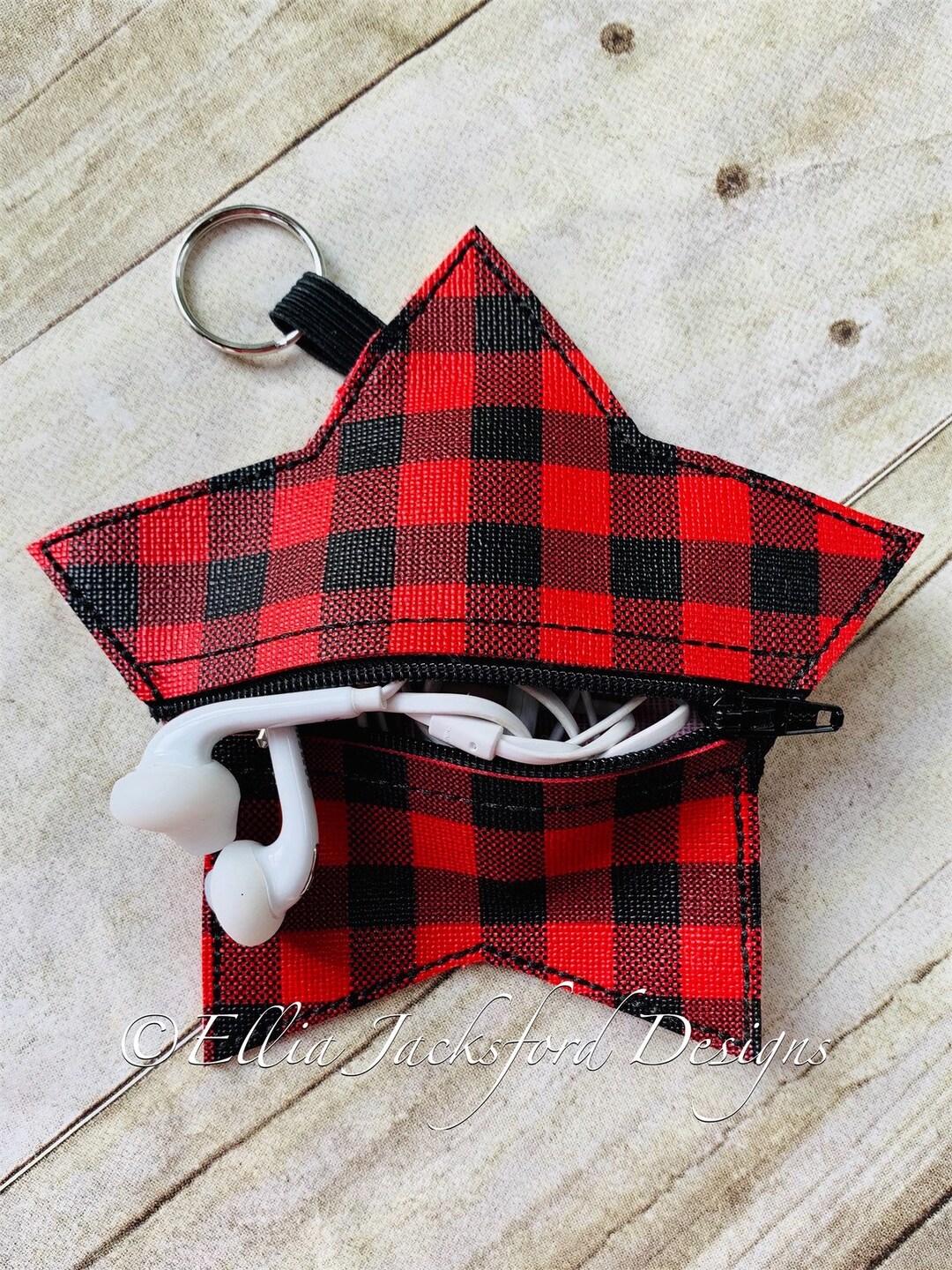 ITH Star Earbud Case Keyfob Embroidery Design - Etsy