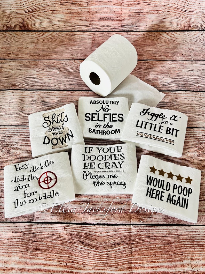 Sarcastic Toilet Paper Embroidery Design SET OF 6 - Etsy