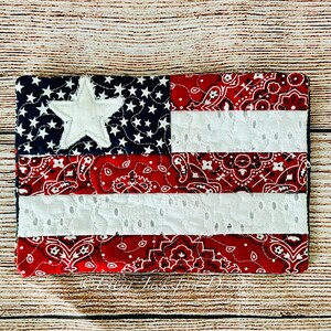 Quilted Flag Mug Rug/placemat Embroidery Design 5 SIZES - Etsy