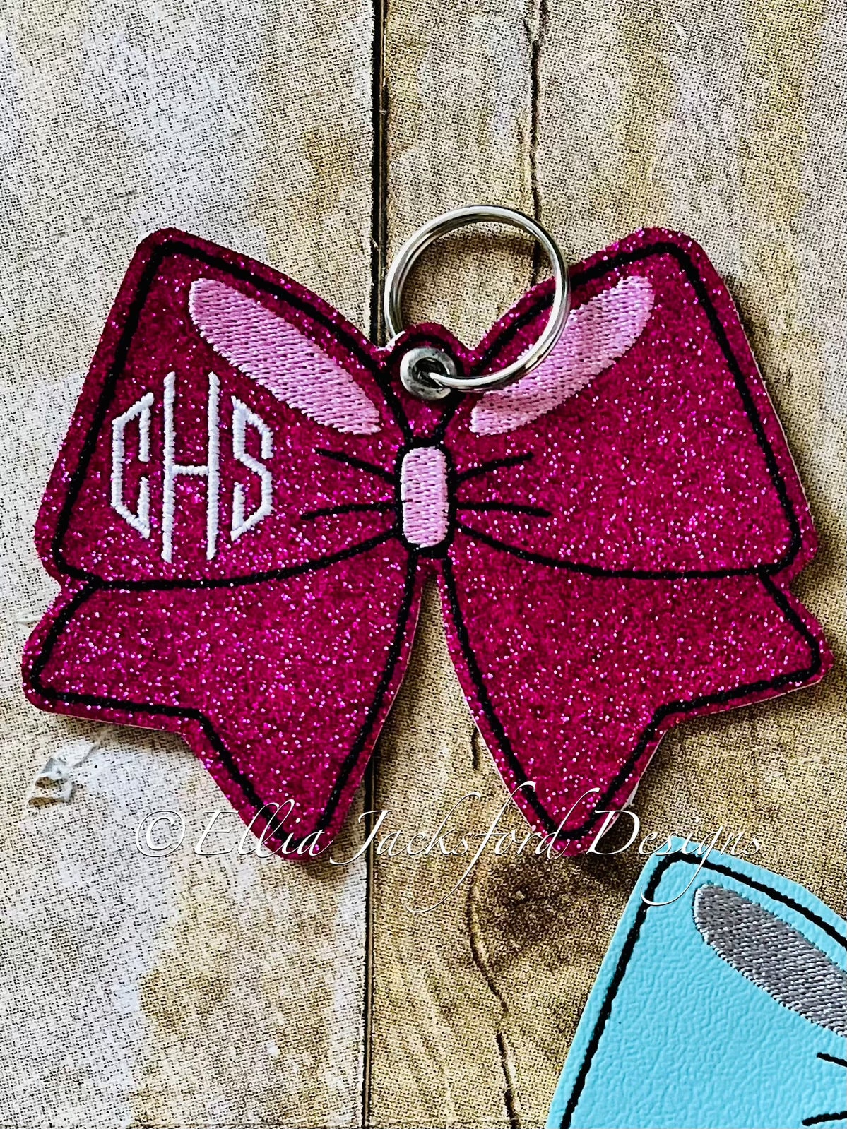 Cheer Bow Keyfob Embroidery Design | Etsy