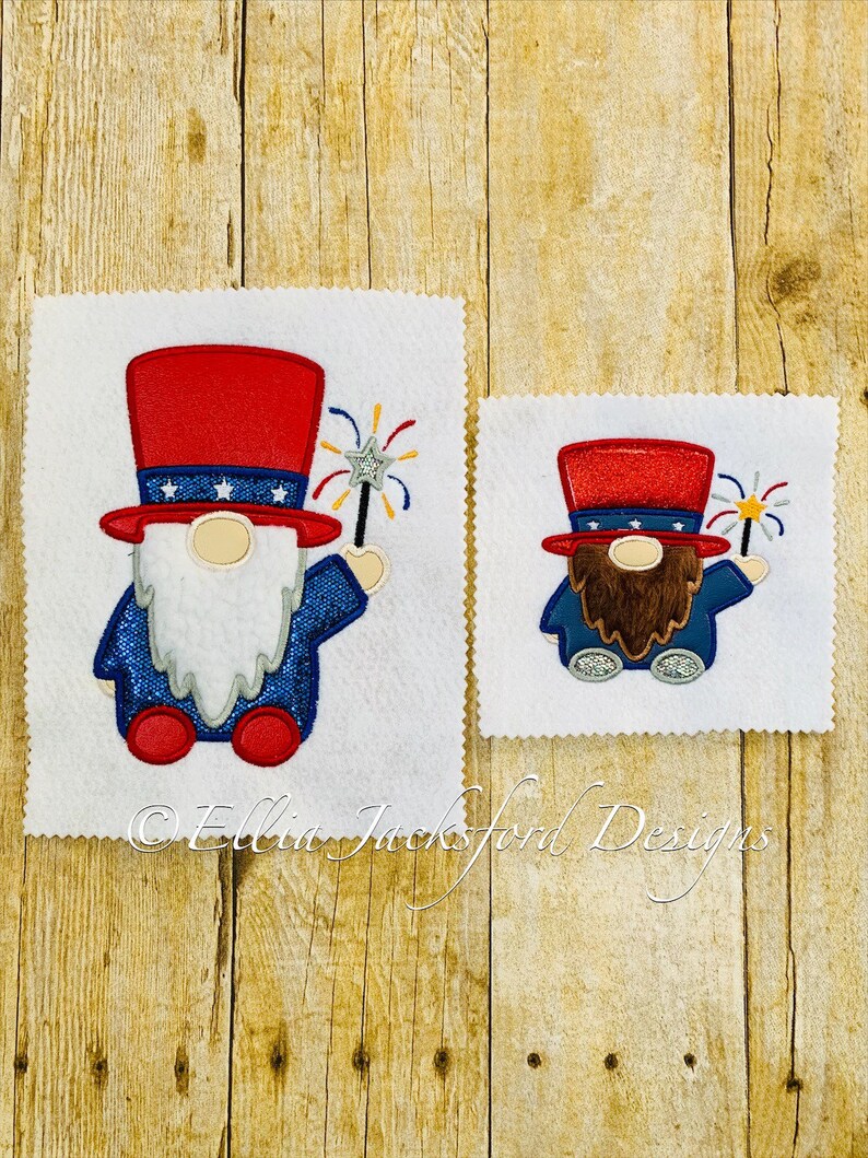 Americana Gnomes Applique Embroidery Design - Etsy