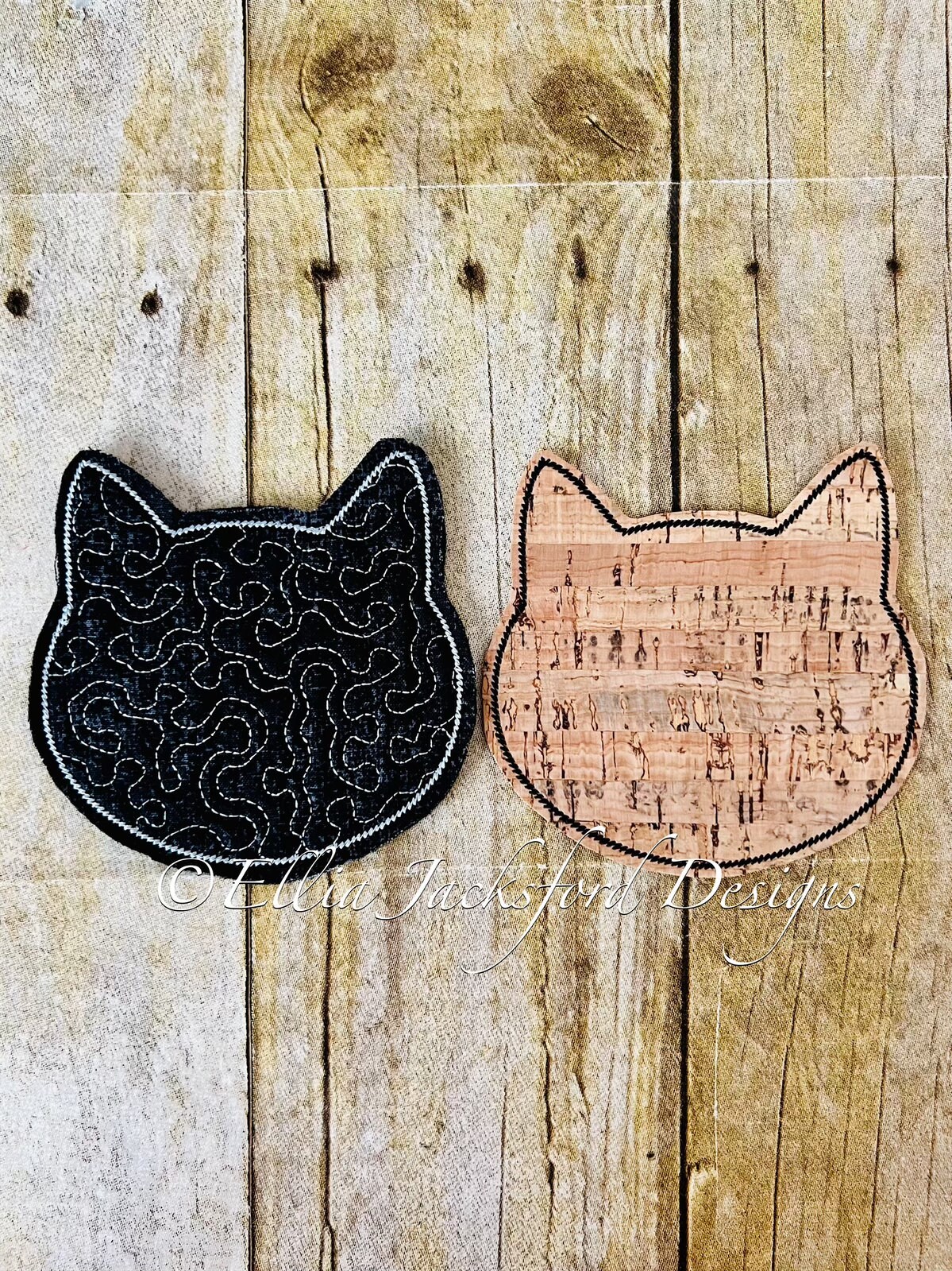 ITH Cat Head Coaster Embroidery Design 2 FINISHES - Etsy