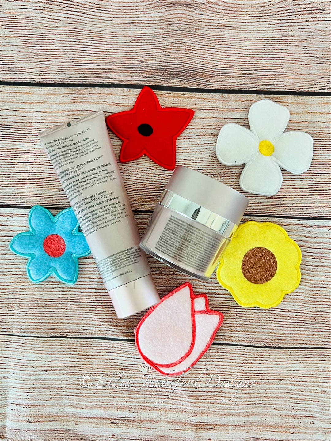 Flower Makeup Remover Embroidery Design SET OF 5 - Etsy