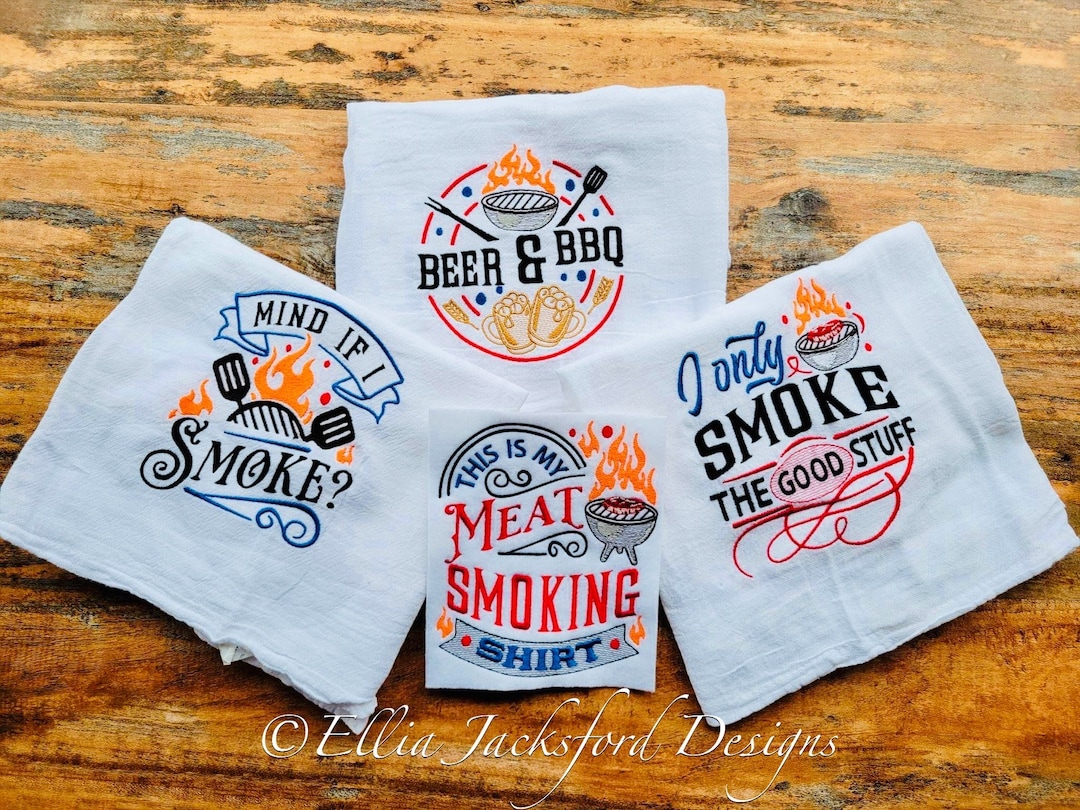 BBQ Embroidery Design SET OF 5 - Etsy