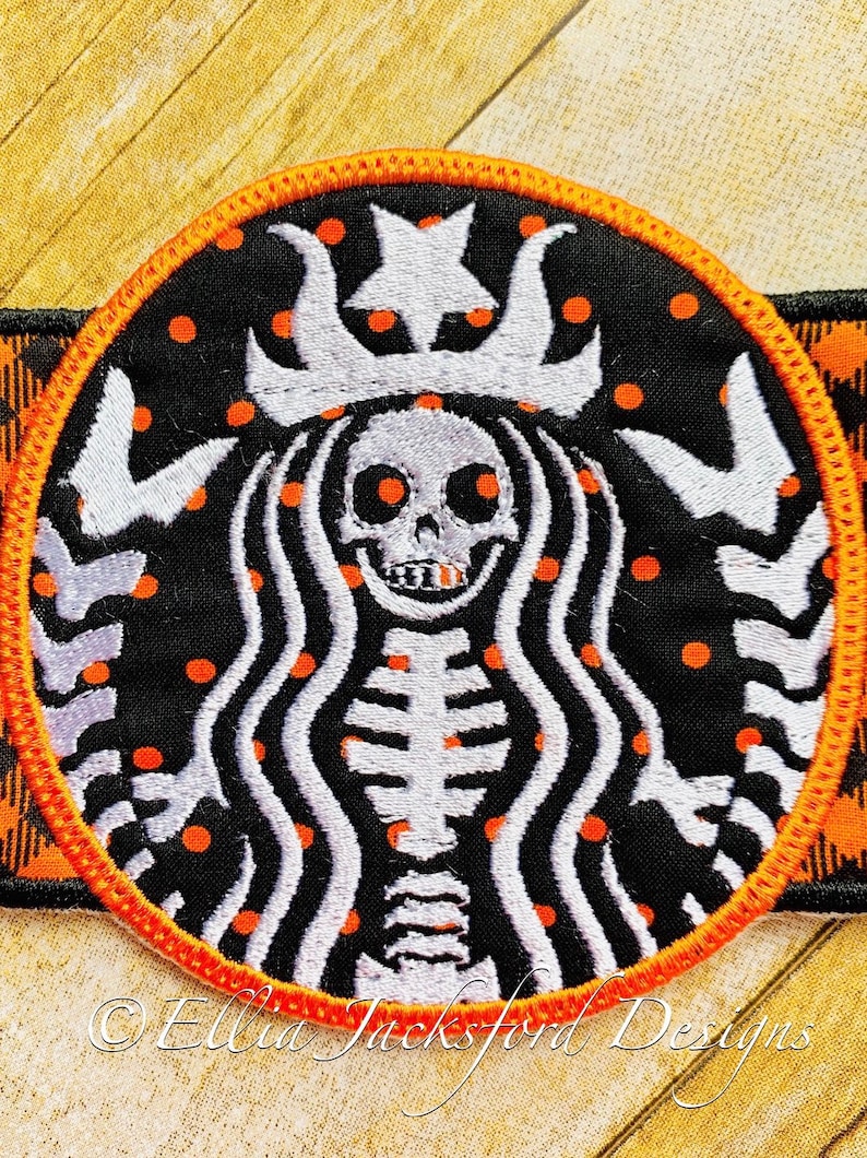 ITH Halloween Skeleton Patch Embroidery Design - Etsy