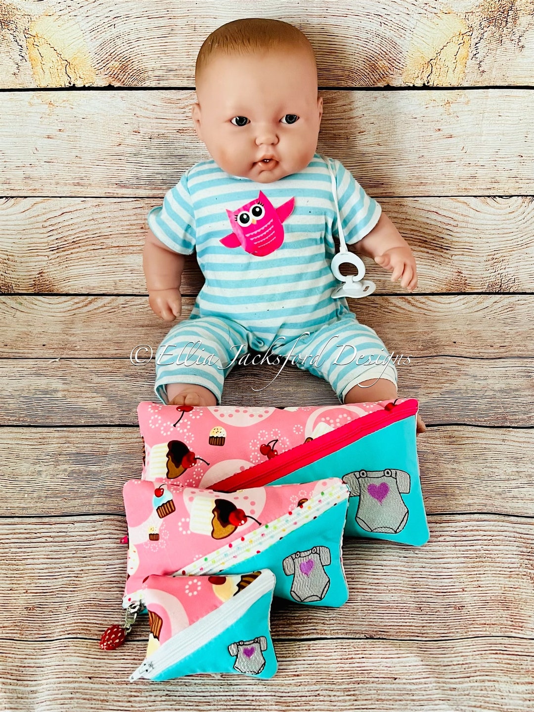 Baby Diagonal Zip Bag Embroidery Design SET OF 3 - Etsy