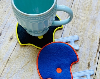 Football Mug Rug | Etsy