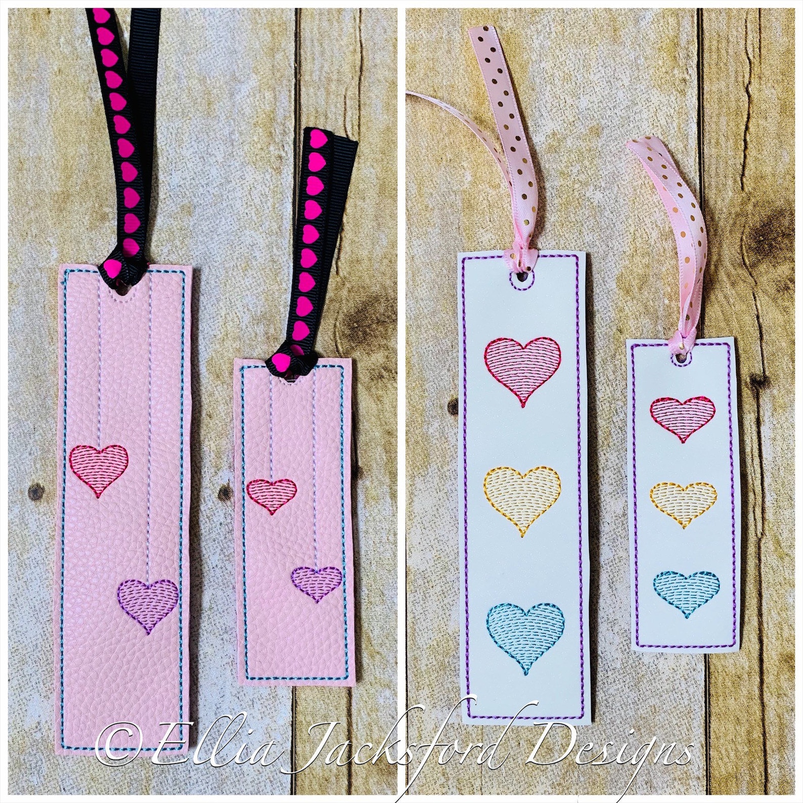 ITH Set of Two Heart Bookmarks Embroidery Design - Etsy