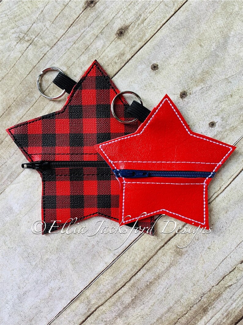 ITH Star Earbud Case Keyfob Embroidery Design - Etsy