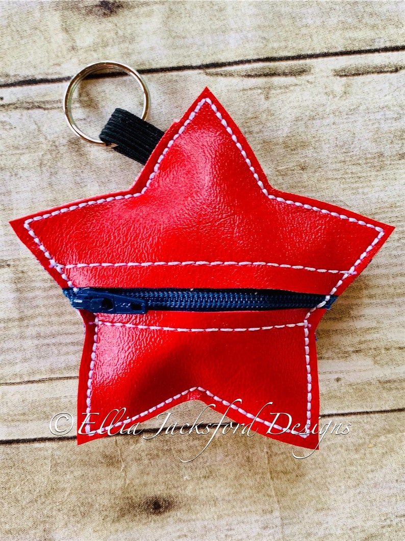 ITH Star Earbud Case Keyfob Embroidery Design - Etsy