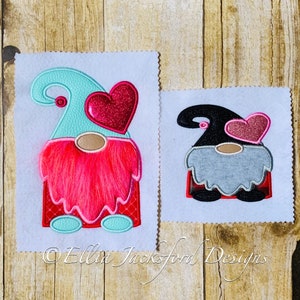 Valentine Heart Gnome Applique Embroidery Design 2 SIZES - Etsy