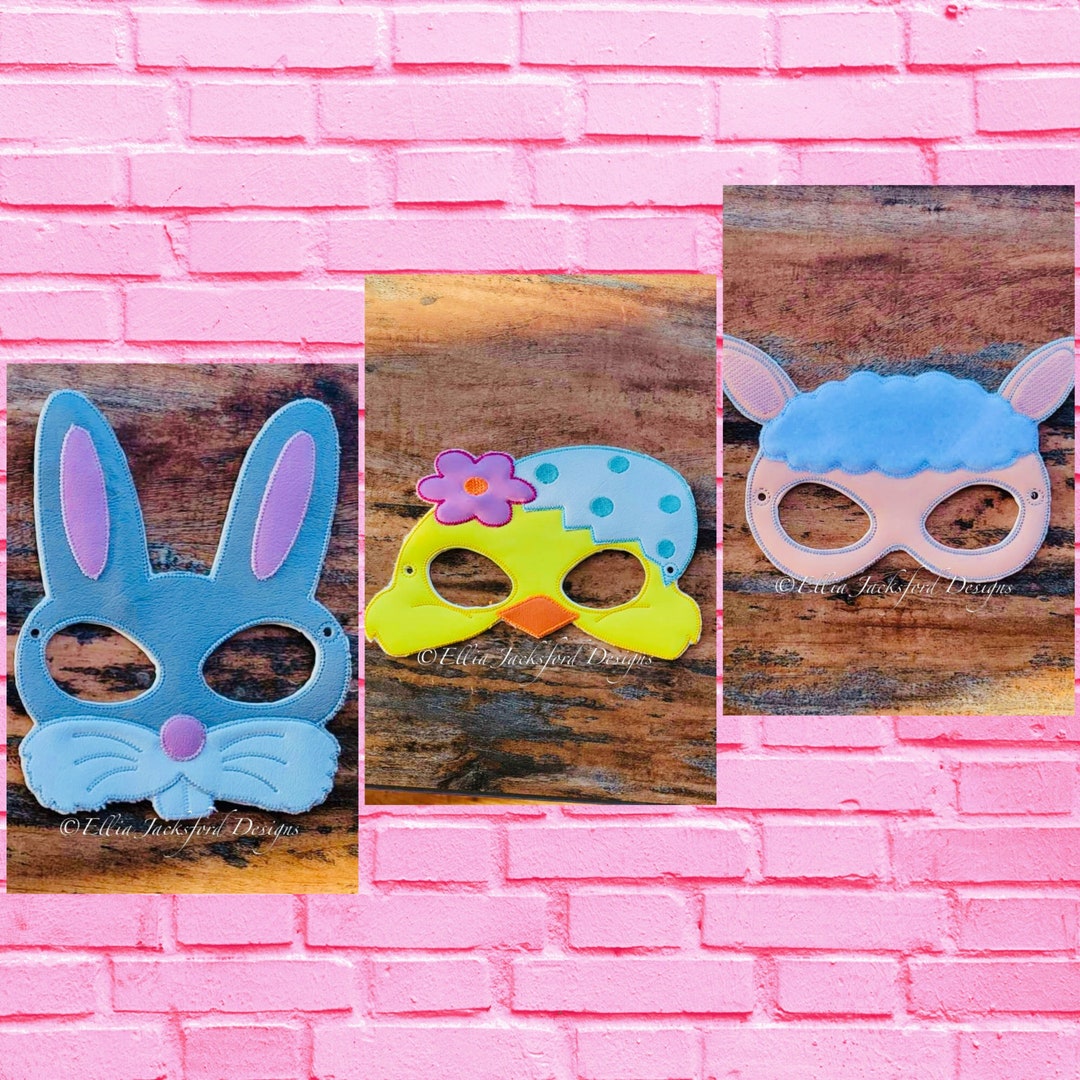 Easter Mask Embroidery Design SET OF 3 - Etsy