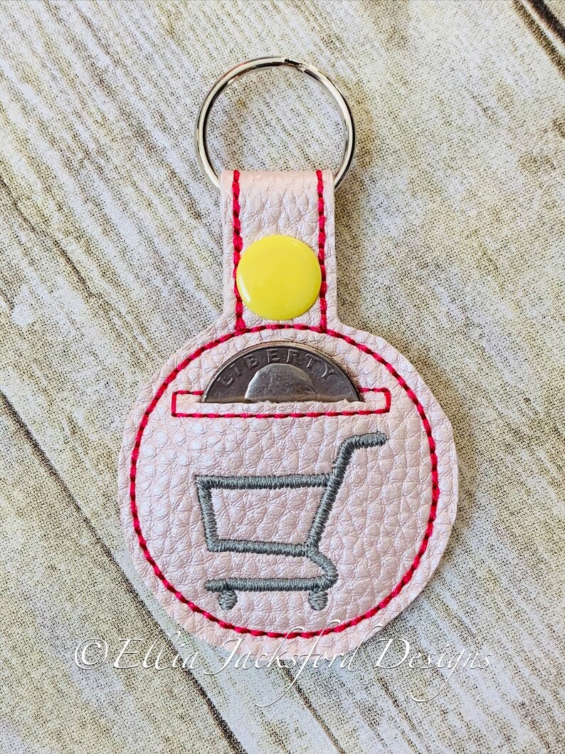 ITH Grocery Cart Coin Keeper Keyfob Embroidery Design | Etsy