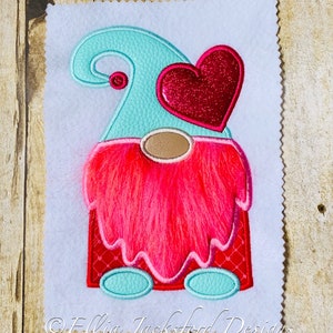 Valentine Heart Gnome Applique Embroidery Design 2 SIZES - Etsy