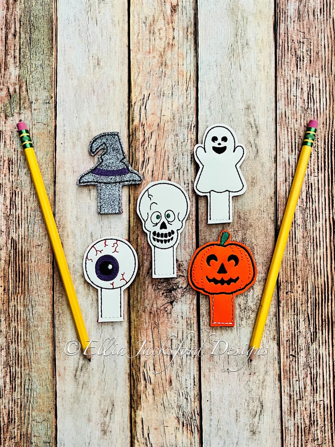 Halloween Pencil Topper Embroidery Design SET OF 5 - Etsy