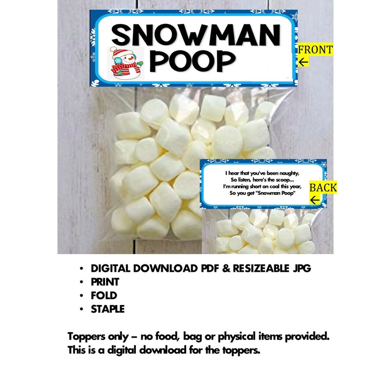 Snowman Poop Bag Topper - Etsy