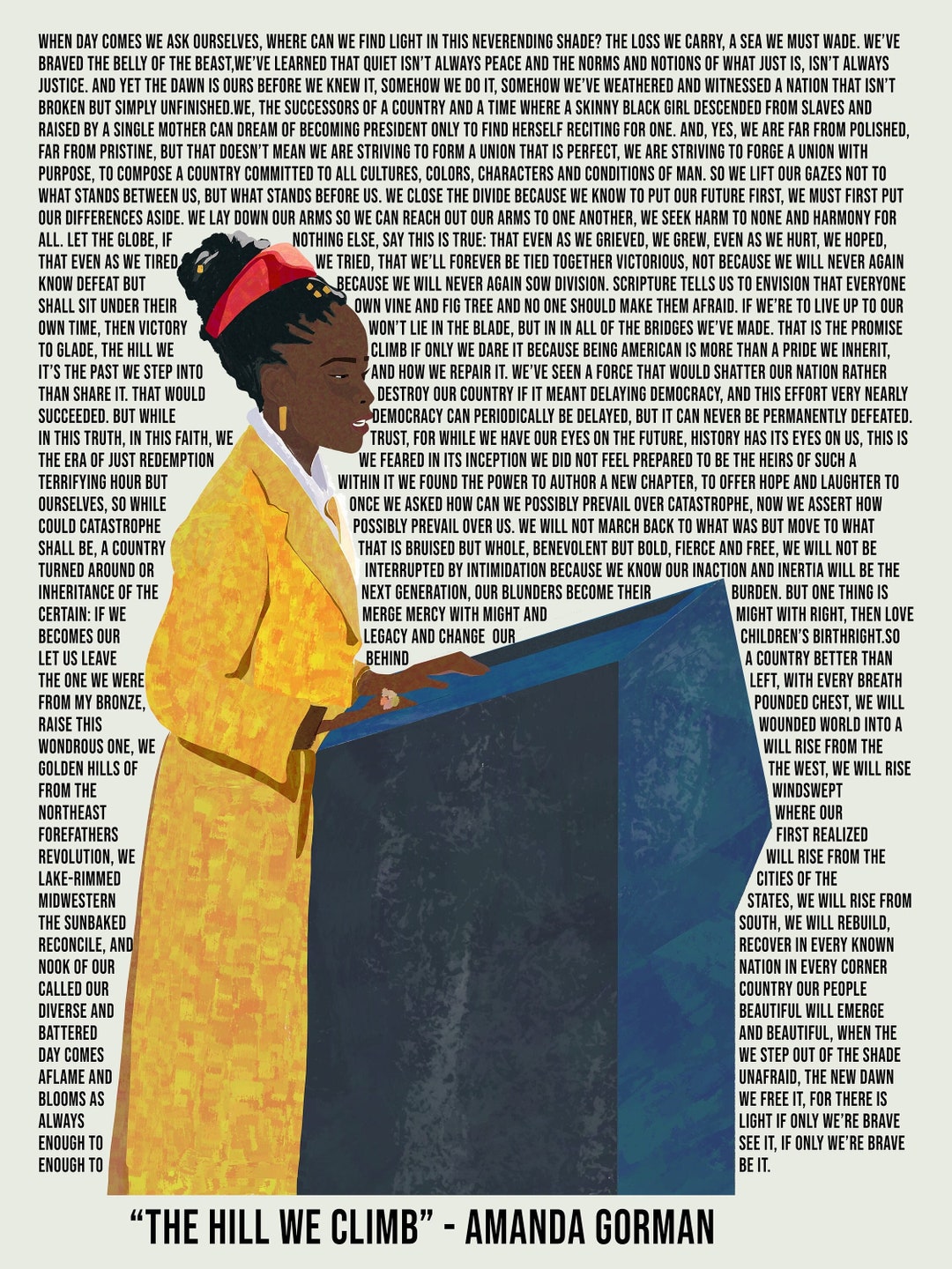 The Hill We Climb - Amanda Gorman Digital Print - Etsy