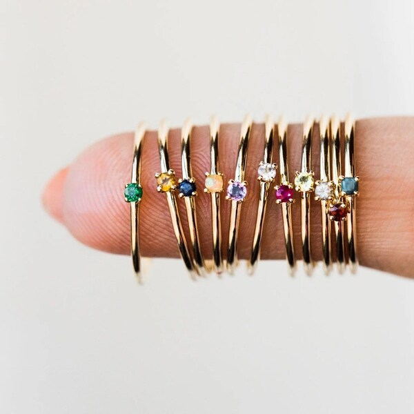 Thin Stacking Rings - Etsy