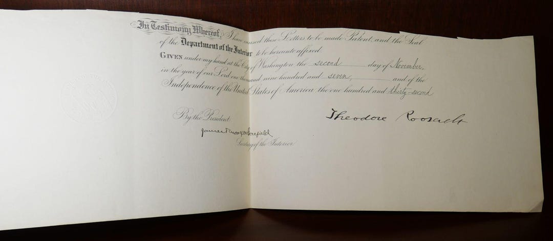 Theodore Roosevelt Presidential Document SIGNED / 1st Edition 1907 - Etsy