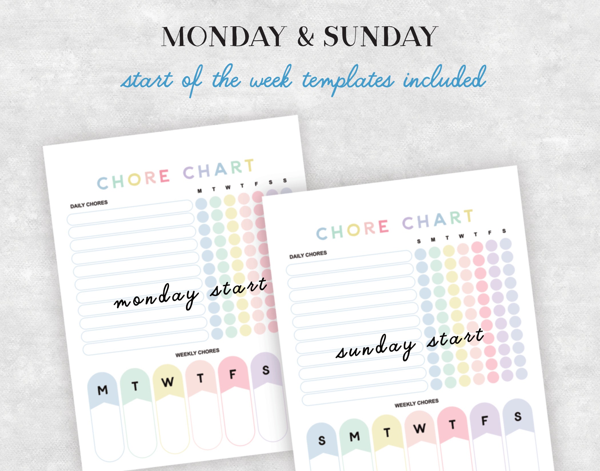 Chore Chart for Toddler Kids Editable Daily Routine Checklist ...