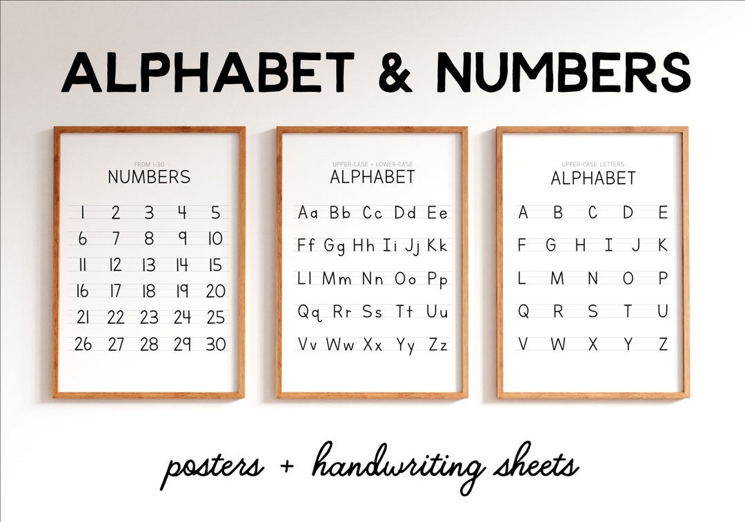 Alphabet Poster Neat Handwriting Classroom ABC 123 Upper/lowercase ...