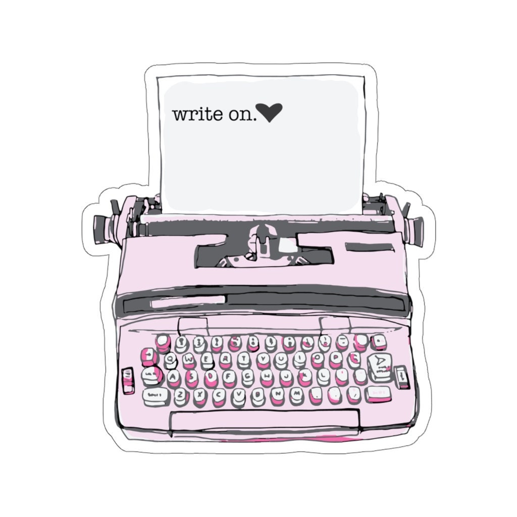 Pink Typewriter With Paper