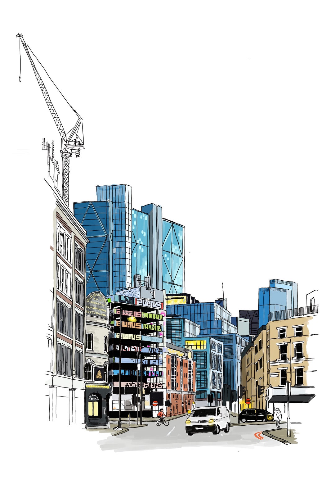 Shoreditch Scenes Illustration Print - Etsy