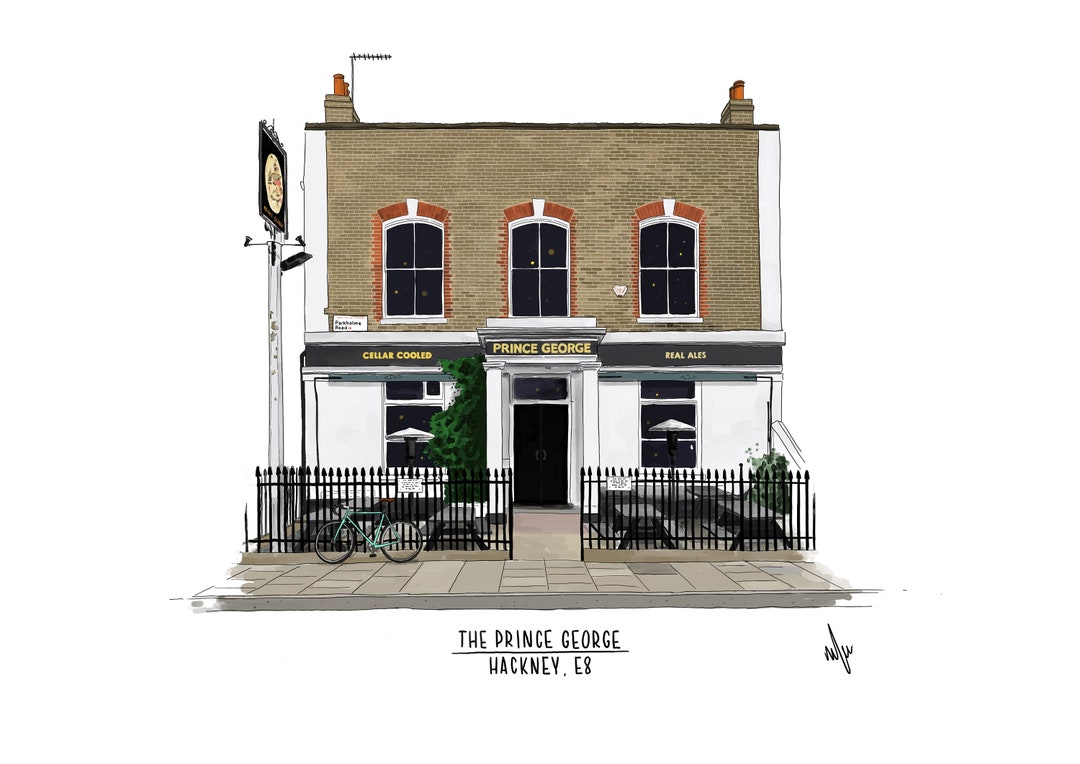 The Prince George Pub Hackney Illustration Print - Etsy España