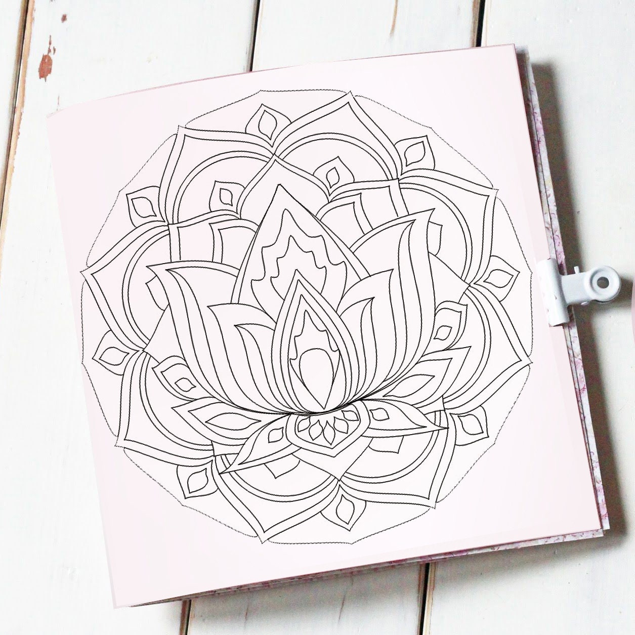 Lotus Mandala coloring page adult coloring page floral | Etsy