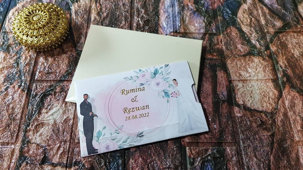 Sliding Bride Wedding Invitation Laser Cut Personalized Gold - Etsy