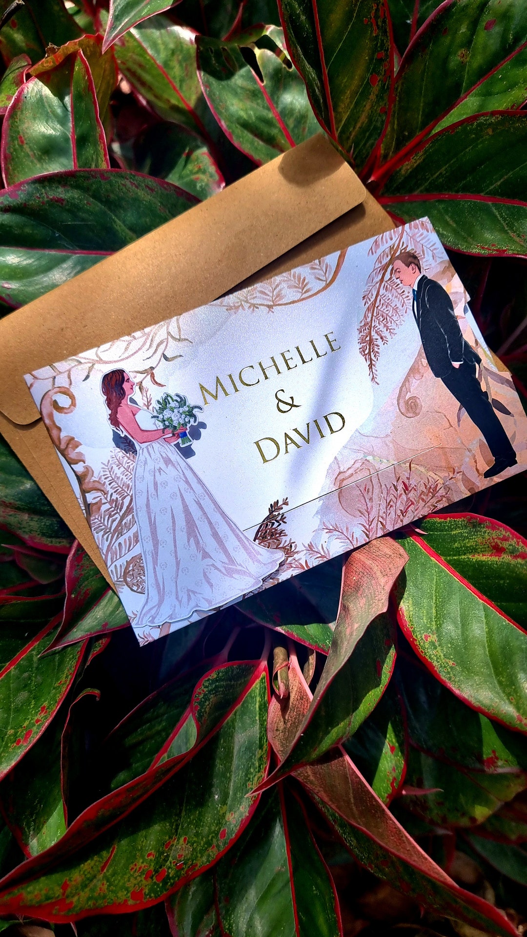 Boho Sliding Bride Wedding Invitation Laser Cut Personalized, Pampass ...