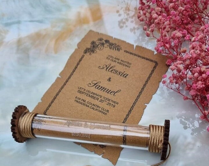Unique Scroll Wedding Invitation - Etsy
