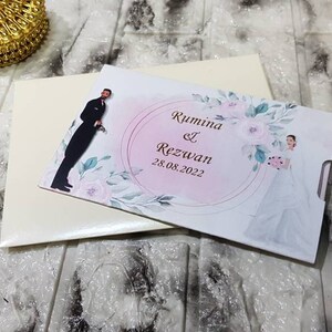 Sliding Bride Wedding Invitation Laser Cut Personalized, Gold Foil ...