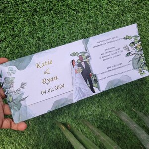 Luxury American African Sliding Bride Wedding Invitation Laser Cut ...