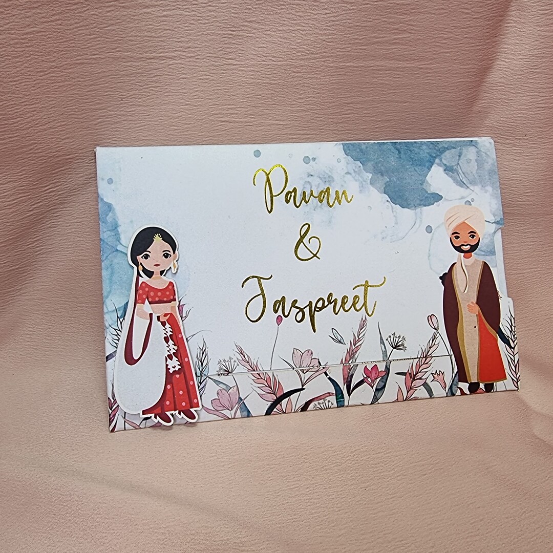 Wedding Sliding Bride Wedding Invitation Laser Cut Personalized, Gold ...