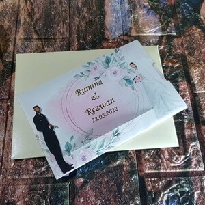 Sliding Bride Wedding Invitation Laser Cut Personalized, Gold Foil ...