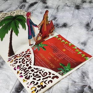 Trifold Popup Wedding Card Invitation Laser Cut ,new Personalized ...