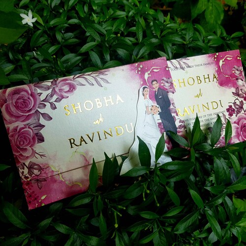 Sliding Bride Wedding Invitation Laser Cut Personalized Gold - Etsy