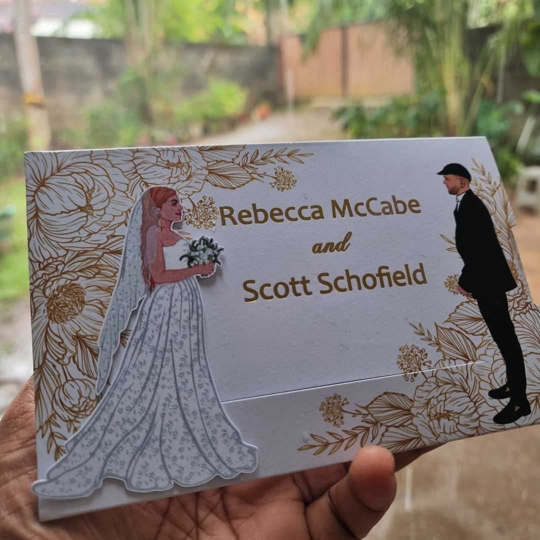 Sliding Bride Wedding Invitation Laser Cut Personalized,western Styles ...