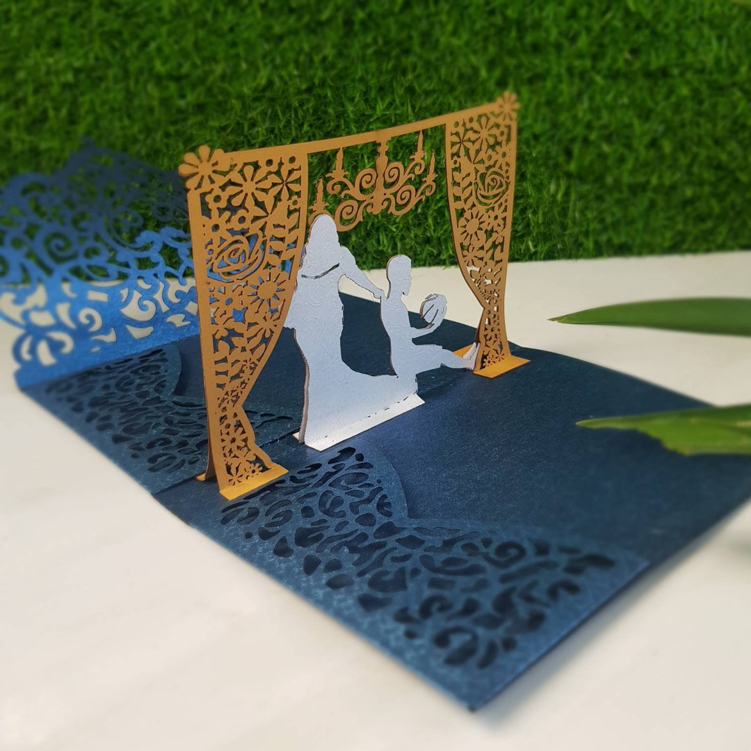 Trifold Popup Wedding Card Invitation Laser Cut ,new Personalized ...