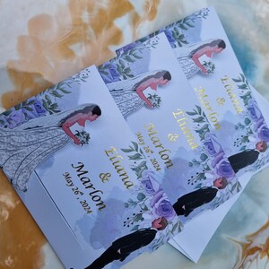 Sliding Bride Wedding Invitation, Moden Luxury Personalized Caricature ...