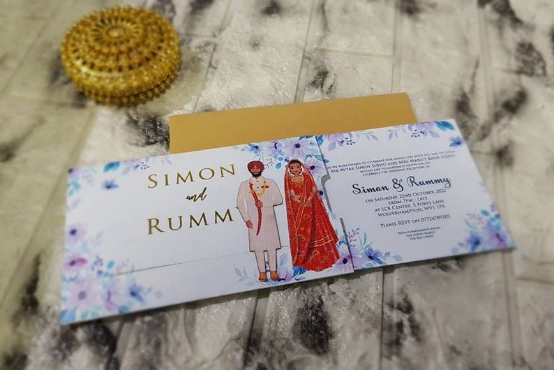 Indian Sliding Bride Wedding Invitation Laser Cut - Etsy