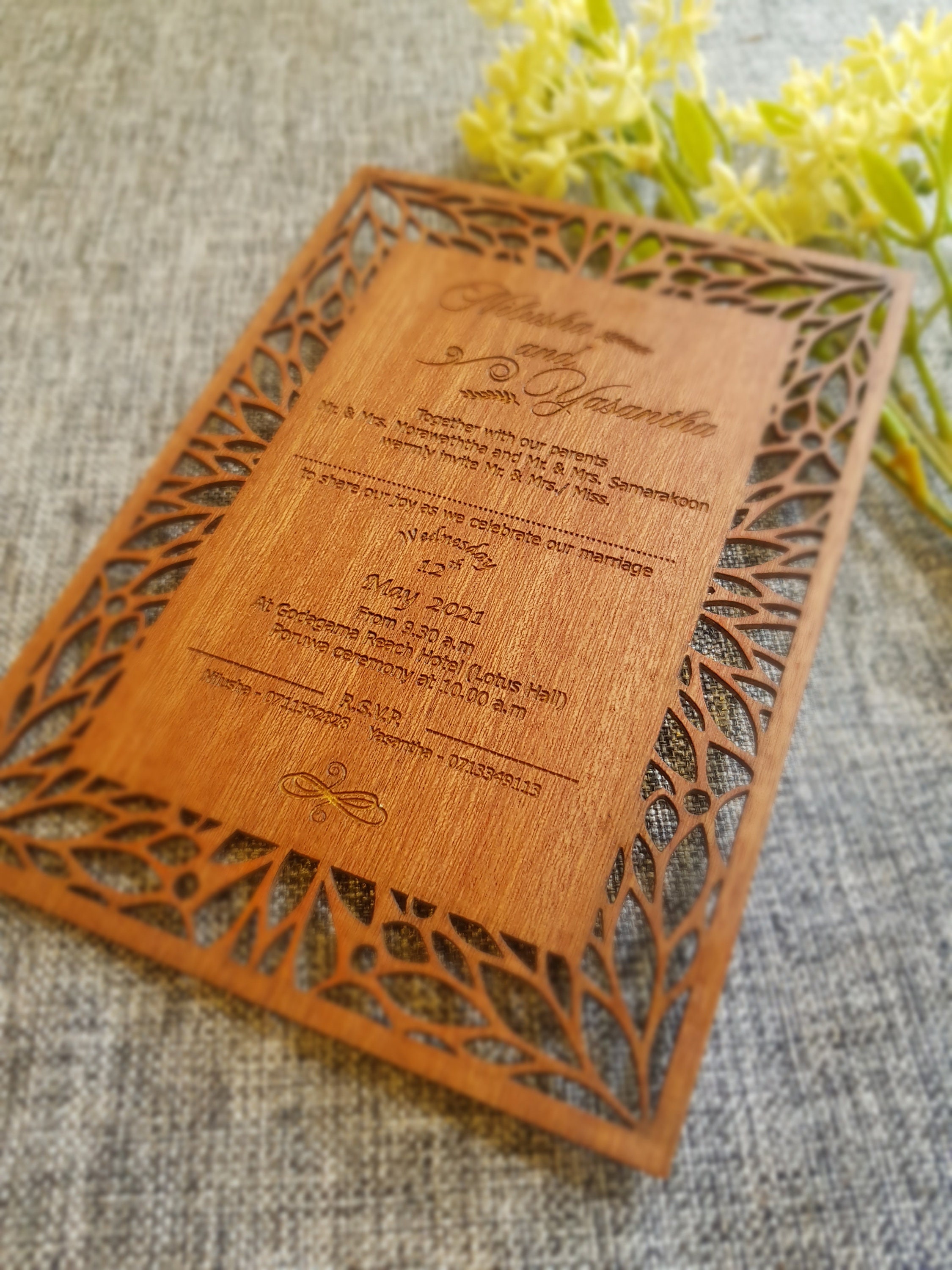 Wedding Invitation wooden Laser engraved carved Personalized | Etsy Wedding Invitation wooden Laser engraved carved Personalized | Etsy