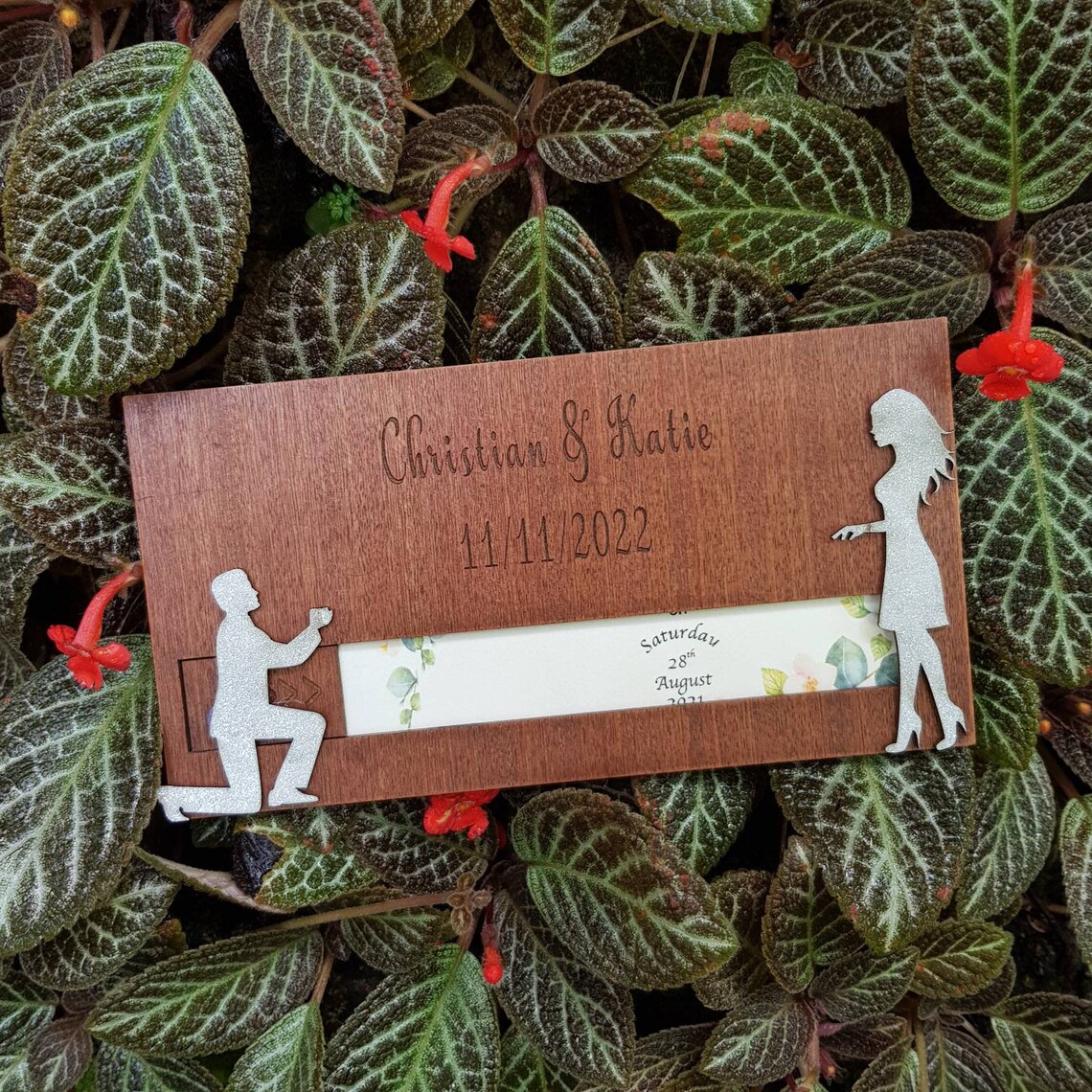 Sliding Wedding Invitation Laser cut Personalized Wooden | Etsy