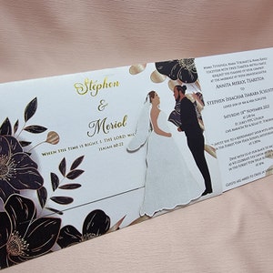 Mix Marriage Sliding Bride Wedding Invitation Laser Cut Personalized ...