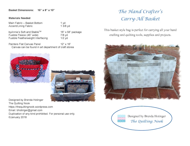 The Hand Crafter's Carry-all Basket (tote Bag) PDF - Etsy