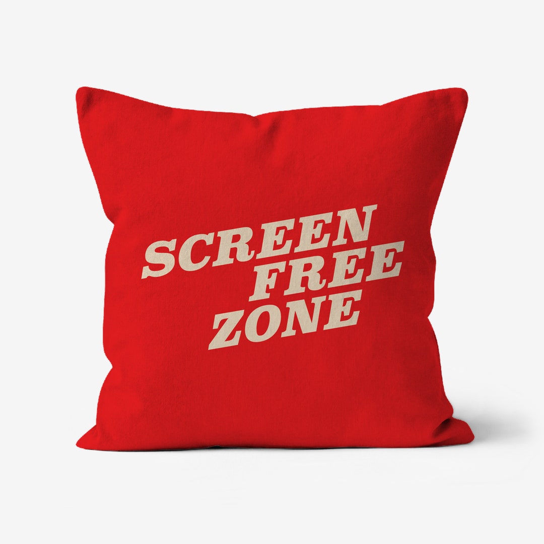 Screen Free Zone Decorative Canvas Pillow - Cozy Home Accent and ...